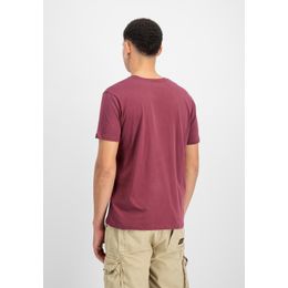 T-Shirt Alpha Industries "Basic T-Shirt BL", Herren, Gr. XS, rot (burgundy), Obermaterial: 100% Baumwolle, Shirts T-Shirt