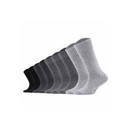 Kurzsocken s.Oliver "Socken 9er Pack", M&auml;dchen, Gr. 39-42, bunt (grau, schwarz), Obermaterial: 80% Baumwolle CO. 17% Polyamid PA. 3% Elasthan EL., Socken Kurzsocken