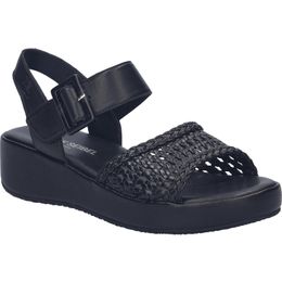 Sandale Josef Seibel "Eve 06, black-black", Damen, Gr. 42, schwarz (schwarz, schwarz), Obermaterial: 100% Rindsleder Leather cow., Schuhe Sandale