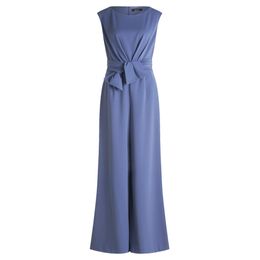Jumpsuit Vera Mont "Jumpsuit mit weitem Bein", Damen, Gr. 36, EURO, blau (tansanit blau), Obermaterial: 95% Polyester PES. 5% Elasthan EL., Overalls Jumpsuit