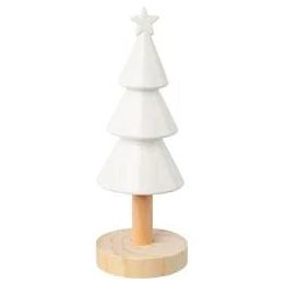 Dekobaum CREATIV DECO "Weihnachtsdeko", wei&szlig;, H:25cm &Oslash;:9cm, Keramik, Dekofiguren, aus Keramik und Holz