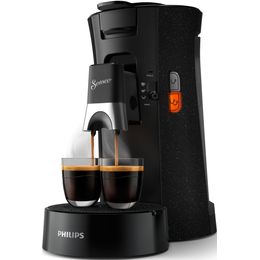 PHILIPS SENSEO Kaffeepadmaschine "Select ECO CSA240/20, mit drei Kaffee-Einstellungen", schwarz (schwarz, gesprenkelt), 2, Kaffeemaschinen, aus 21% rec. Plastik, Memo-Funktion, Kaffeepadmaschine
