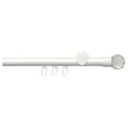 Gardinenstange Liedeco "Innenlaufgarnitur 20 mm Power Facettkugel" Gr. 2, wei&szlig;, L:160cm &Oslash;:20mm, Aluminium, Gardinenstangen, Gardinenstange Komplett