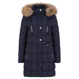 Outdoorjacke Betty Barclay "Outdoorjacke mit Kapuze", Damen, Gr. 38, blau (dunkelblau), Obermaterial: 100% Polyester PES., Jacken Outdoorjacke