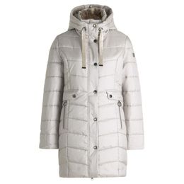 Outdoorjacke Betty Barclay "Outdoorjacke mit Kapuze", Damen, Gr. 40, silber (silber cloud), Obermaterial: 88% Polyester PES. 12% Polyamid PA., Jacken Outdoorjacke