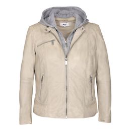 Lederjacke Maze "Lederjacke 42021318", Damen, Gr. 52, grau (greige), Obermaterial: 100% Lammleder LEL. Futter: 100% Baumwolle CO., Jacken Lederjacke