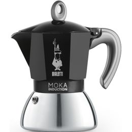 Espressokocher Bialetti "Moka Induktion", schwarz (edelstahlfarben, schwarz), 0,15 l, 4, Kaffeemaschinen, Espressokocher, Induktionsgeeignet