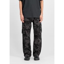 Cargohose Alpha Industries "Jet Pant Camo", Herren, Gr. 30, Normalgr&ouml;&szlig;en, schwarz (schwarz camo), Obermaterial: 100% Baumwolle; Futter: 100% Baumwolle, Hosen Cargohose