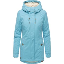 Winterjacke Ragwear "Winterjacke Monadena Parka YOUMODO", Damen, Gr. XS, blau (cloud), Obermaterial: 68% Baumwolle CO. 32% Nylon NY. Obermaterial: Futter: 100% Polyester PES. 100% Polyester PES., Jacken Winterjacke