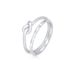 Ring-Set Elli "Ring Knoten Verknotet Trend Basic 2er Set 925 Silber" Gr. 52, silber, Fingerringe, Damen, 52, ohne Stein, Silber 925 (Sterlingsilber), 4mm, Ring-Set