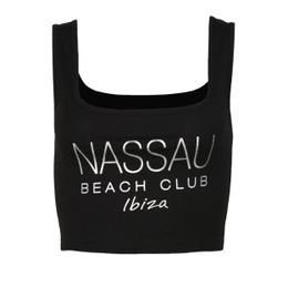 T-Shirt NASSAU BEACH "Top NB22002", Damen, Gr. M, schwarz, Obermaterial: 48% Baumwolle CO. 48% Modal CMD. 4% Elasthan EL., Tops T-Shirt