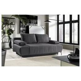 Schlafsofa WERK2 "Troya Bettsofa mit Bettkasten und Federkern, Breite 210cm", grau (anthrazit), B:210cm H:95cm T:95cm, 95% Polyester, 5% Nylon, Sofas, Schlafsofa, 2-Sitzer Sofa und Schlafcouch mit Federkern & Bettkasten
