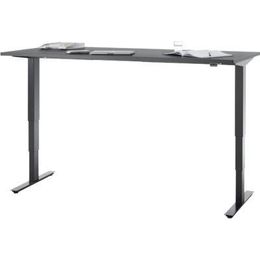 Schreibtisch, elektrisch h&ouml;henverstellbar, T-Fu&szlig; ohne Traverse, B 1800 x T 800 x H 605&ndash;1265 mm, graphit/schwarz