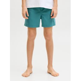 Jack & Jones Badeshorts JACK & JONES JUNIOR "JPSTMAUI WAVE LOGO SWIM SHORTS SN JNR", Kinder, Gr. 128, N-Gr, colonial blau, Web, Polyester, unifarben, Badehosen Badeshorts
