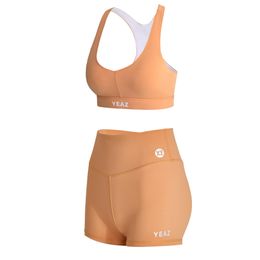 Sportanzug YEAZ "Set CELEB", Damen, Gr. L, orange, Obermaterial: 75% Nylon NY. 25% Elasthan EL., Sportanz&uuml;ge Sportanzug