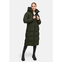Winterjacke Marikoo "Marikoo Tikoraa Damen lange Winterjacke Steppjacke N102", Damen, Gr. XXL, gr&uuml;n (schwarz olive), Obermaterial: 100% Polyester PES., Jacken Winterjacke