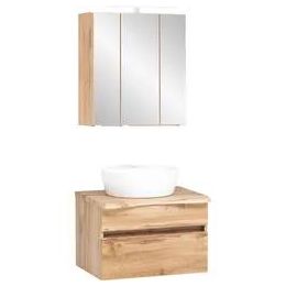 Badm&ouml;bel-Set Welltime "Lienz", braun (wotaneiche), B:60cm H:200cm T:47cm, MDF, Kastenm&ouml;bel-Sets, Badm&ouml;bel-Set