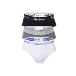Slip Pepe Jeans "Slip RALPH 3PK 3er Pack", Herren, Gr. S, bunt (schwarz, wei&szlig;, grau), Obermaterial: 95% Baumwolle CO. 5% Elasthan EL., Unterhosen Slip
