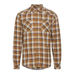 Langarmhemd Blend "Langarmhemd BHShirt", Herren, Gr. S, N-Gr, braun (chipmunk), Obermaterial: 100% Baumwolle CO., Hemden Langarmhemd