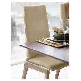 Polsterstuhl stressless "Laurel", beige (sand paloma, eiche natur), B:57cm H:105cm T:60cm, Leder PALOMA: PALOMA ist ein durchgef&auml;rbtes Semianilin-M&ouml;belleder mit nat&uuml;rlicher Narbung., St&uuml;hle, Polsterstuhl, High Back, Gr&ouml;&szlig;e L, mit abgerundeten Beinen in Eiche natur