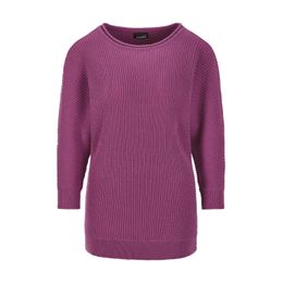 Rundhalspullover GOLDNER "Fledermaus&auml;rmel-Pullover, Schurwolle", Damen, Gr. 44/46, pink (beere), Obermaterial: 70% Polyacryl PAN. 30% Schurwolle WV., figurumspielend, Pullover Rundhalspullover, Schurwollmischung