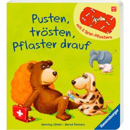 Kinderbuch Ravensburger "Pappbilderbuch, Pusten, tr&ouml;sten, Pflaster drauf", bunt, B:21cm H:23,5cm, B&uuml;cher, Kinderbuch
