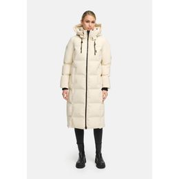 Winterjacke Marikoo "Marikoo Tikoraa Damen lange Winterjacke Steppjacke N102", Damen, Gr. 3XL, beige (cream), Obermaterial: 100% Polyester PES., Jacken Winterjacke