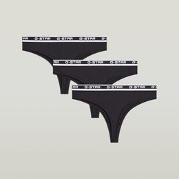 G-Star Raw Brasilslip G-STAR "RHODONITE, 3 PACK BRAZILIAN BRIEFS", Damen, Gr. XL, 3 Stk., schwarz, Feinripp, Obermaterial: 84% Nylon, 16% Elasthan, unifarben, eng, Unterhosen Brasilslip, unifarben, mit Logobund