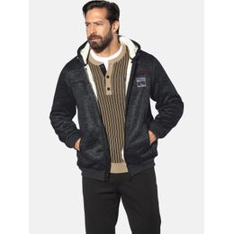 Kapuzensweatjacke Jan Vanderstorm "Sweatjacke MIKRIKSON", Herren, Gr. XL, grau (dunkelgrau melange), Obermaterial: 100% Polyester COOLMAX PES(Coolmax)., Sweatjacken Kapuzensweatjacke