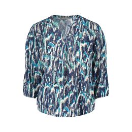 BETTY & CO Schlupfbluse BETTY & CO "Schlupfbluse mit Print", Damen, Gr. 38, blau (dunkelblau, petrol), Obermaterial: 100% Viskose CV., Blusen Schlupfbluse