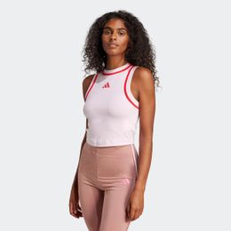 Tanktop adidas Sportswear "ESSENTIALS COLOR-POP COTTON CROP", Damen, Gr. XXL, pink (clear pink), Obermaterial: 93% Baumwolle, 7% Elasthan, Rundhals, Tops Tanktop
