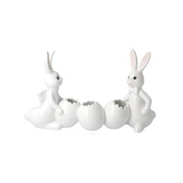 Osterhase Goebel "mit Vase Snow White Spring Feelings", wei&szlig; glasiert, B:7,5cm H:16cm T:28cm, Porzellan, Dekofiguren, Osterhase