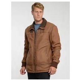 Lederjacke JCC "3102244", Herren, Gr. 68, braun (dunkelbraun), Obermaterial: 100% Schafsleder; Innenfutter: 100% Polyester; &Auml;rmelfutter: 100% Polyester, Jacken