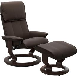 Fu&szlig;hocker stressless "Admiral", braun (braun batick), B:55cm H:38cm T:39cm, Leder BATICK: BATICK ist ein leicht korrigiertes, durchgef&auml;rbtes und genarbtes M&ouml;belleder, bei dem die meisten Unebenheiten und Spuren in der Regel entfernt wurden., Hocker, Fu&szlig;hocker, mit Classic Base, Gestell Wenge