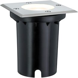 Paulmann LED Einbauleuchte "Outdoor 230V Boden IP67 eckig GU10 3,5W 108x108mm Edelstahl/Metall", silber (edelstahlfarben), 1, H: 12,4cm, 1 Stk., Leuchten, GU10, IP67, LED Einbauleuchte