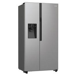 Gorenje Side-by-Side "NRR 9185 ES", Energieeffizienz: E, silber (inox), B:91,5cm H:178,6cm T:69,8cm, K&uuml;hlschr&auml;nke, Wasser-/Eisspender, Side-by-Side