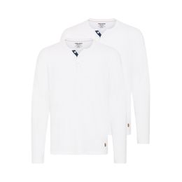 Sweatshirt Blend "Langarmshirt BHMBHOLLIE", Herren, Gr. S, wei&szlig; (wei&szlig;, wei&szlig;), Obermaterial: 50% Baumwolle CO. 50% Polyester PES., Sweatshirts Sweatshirt