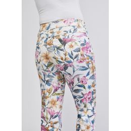 7/8-Hose WONDERJEANS, Damen, Gr. 40, L&auml;nge 27, watercolor bloom, Web, Obermaterial: 68% Baumwolle, 29% Polyester, 3% Elasthan, stretch fit 7/8-L&auml;nge, Hosen 7/8-Hose, 100% Bewegungsfreiheit