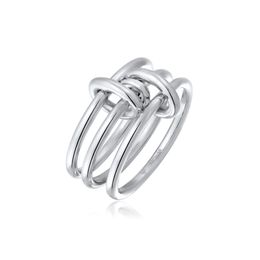 Silberring Elli "Ring Bandring Stapellook 925 Sterling Silber" Gr. 54, silber, Fingerringe, Damen, 54, Silber 925 (Sterlingsilber), Silberring
