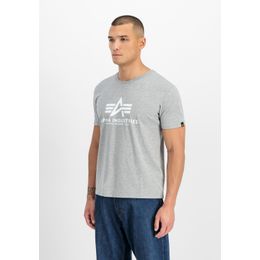 T-Shirt Alpha Industries "Basic T-Shirt BL", Herren, Gr. S, grau (grauheather, wei&szlig;), Obermaterial: 100% Baumwolle, Shirts T-Shirt