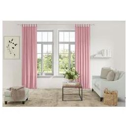 Vorhang OTTO HOME "Parry" Gr. 4, rosa (ros&eacute;), B:140cm H:245cm, Polyester, Recyceltes Material, Gardinen, 2-er Set, blickdicht, monochrom, basic