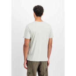 T-Shirt Alpha Industries "Alpha Label T-Shirt", Herren, Gr. M, stone, Obermaterial: 100% Baumwolle, Shirts T-Shirt