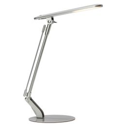 Brilliant LED Schreibtischlampe "BRENDAN", grau (titansilberfarben), 1, &Oslash; 20cm H: 46cm, Leuchten, 46cm H&ouml;he, h&ouml;henverstellbar, Metall, schwenkbar, grau, Druckschalter, LED Schreibtischlampe