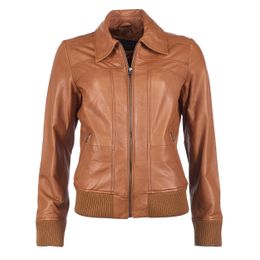 Blouson JCC "Lederjacke 2999101-2", Damen, Gr. XL, braun (cognac), Obermaterial: 100% Lammnappaleder LANA. Futter: 100% Polyester PES., Jacken Blouson