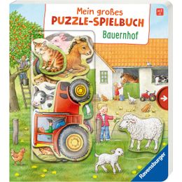 Kinderbuch Ravensburger "Pappbilderbuch, Mein gro&szlig;es Puzzle-Spielbuch Bauernhof", bunt, B:21cm H:23,5cm, B&uuml;cher, Kinderbuch