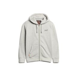 Sweatshirt Superdry "Sweatjacke Essential Logo Zip Hoodie", Herren, Gr. 3XL, grau, Obermaterial: 72% Baumwolle CO. 28% Polyester PES., Sweatshirts Sweatshirt