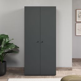 Kleiderschrank Inosign "Jersey Schlafzimmerschrank GarderobeSchrank", grau (anthrazit), B:81cm H:176cm T:51cm, Holzwerkstoff, Schr&auml;nke, Kleiderschrank, Dreht&uuml;renschrank mit modernen Griffen