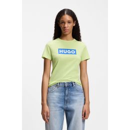 T-Shirt HUGO BLUE "Classic Tee", Damen, Gr. XL, bright gr&uuml;n 323, Single Jersey, Obermaterial: 100% Baumwolle, unifarben, k&ouml;rpernah normal, Rundhals, abgesteppte Kante, Shirts T-Shirt, mit Rundhals, Logodruck