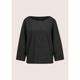 Madeleine Mode Langarmshirt MADELEINE "Sweatshirt Halbarm Glanzgarn-Oberteil", Damen, Gr. 36, schwarz (schwarz, silberfarben), Obermaterial: 70% Polyester PES. 23% Viskose CV. 4% metallisierte Fasern MTF. 3% Elasthan EL., Modern, Shirts Langarmshirt