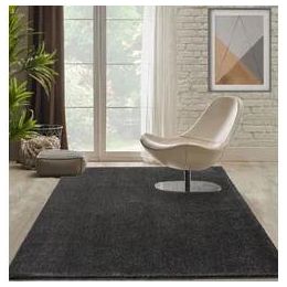 Hochflor-Teppich MERINOS "Forest 340", grau (anthrazit), B:160cm H:25mm L:230cm, Polypropylen (PP), Teppiche, Shaggy, uni meliert, sehr dicht und weich, Wohnzimmer